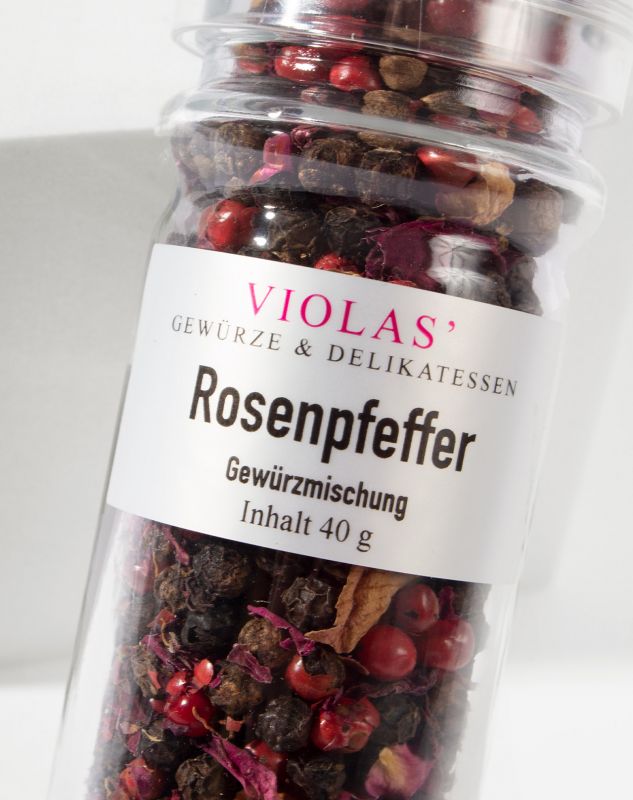 40 g Rosenpfeffer inkl. Pfeffermühle - VIOLAS' Gewürze & Delikatessen